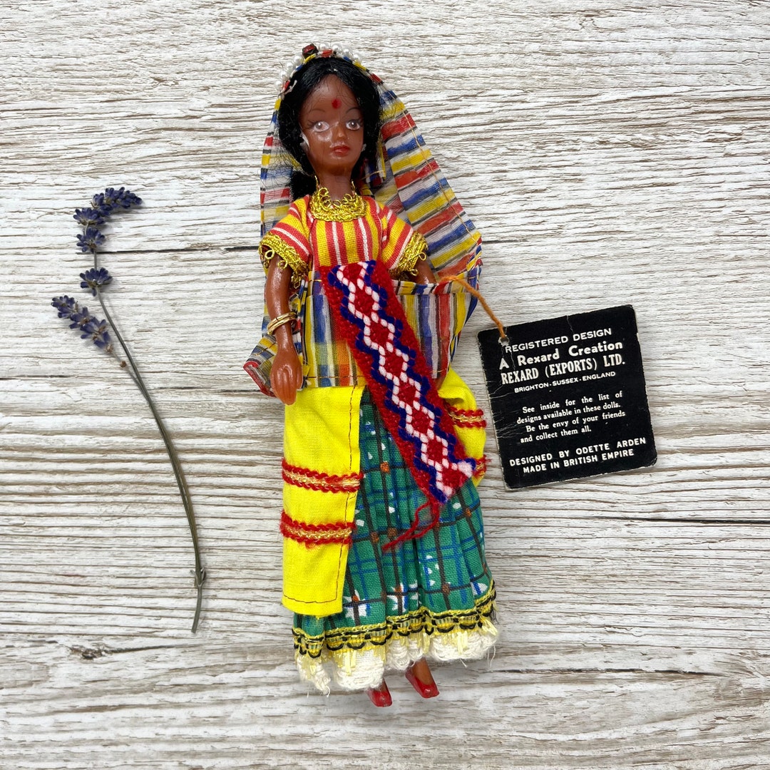 Vintage 1960s Rexard Indian Dancer Doll With Original Tags, Sari Doll ...