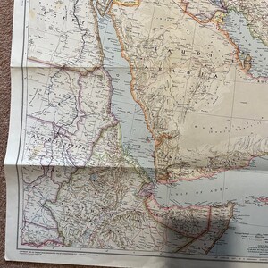 Vintage 1952 National Geographic Map of Southwest Asia, UNFRAMED, in ...