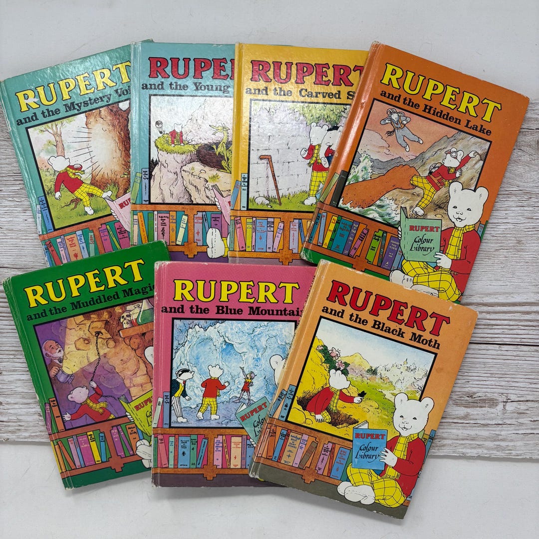 Vintage 1976/77 Rupert Colour Library Books, Purnell Hardcover Children ...