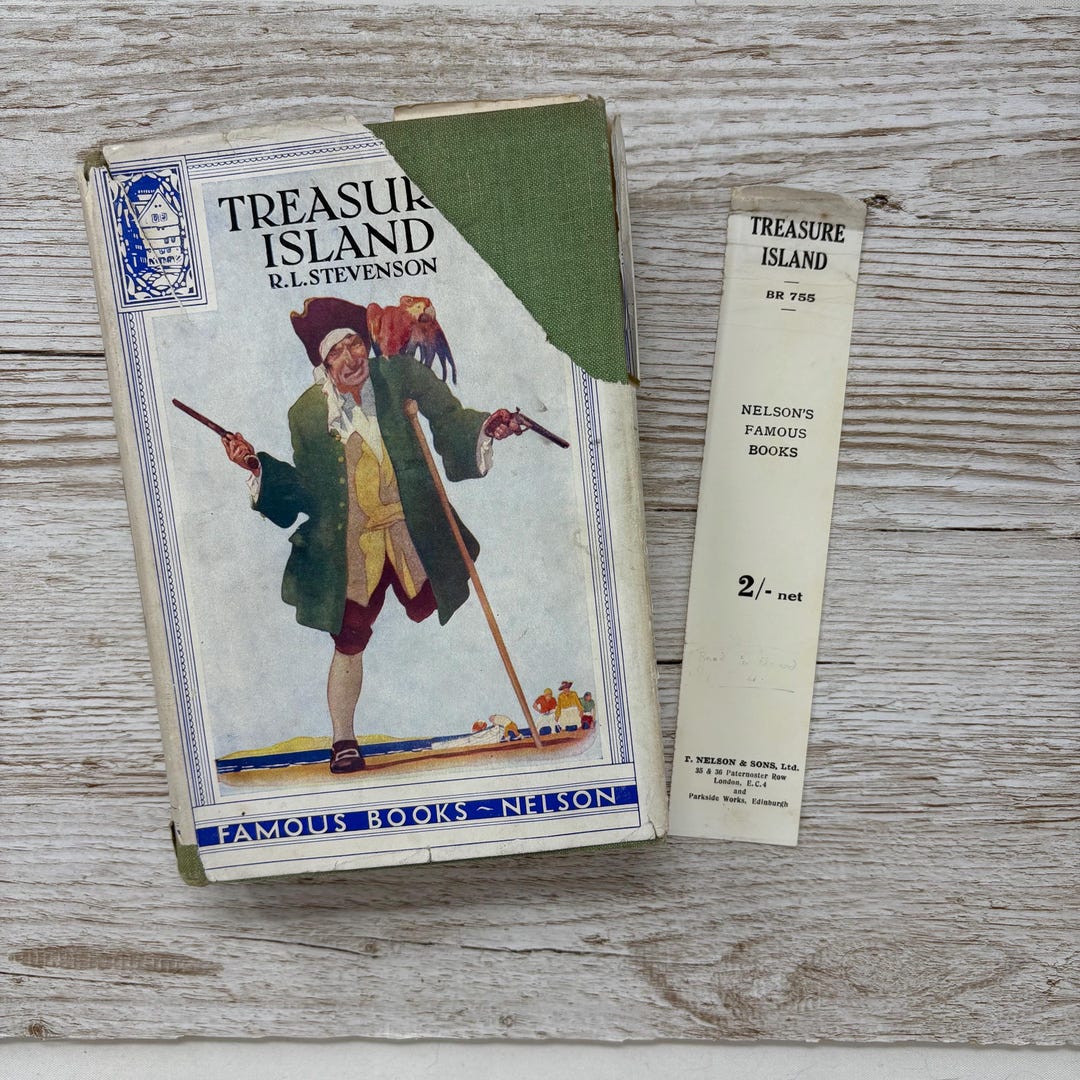 Vintage 1930s Treasure Island by R L Stevenson, Original Dust Cover and ...