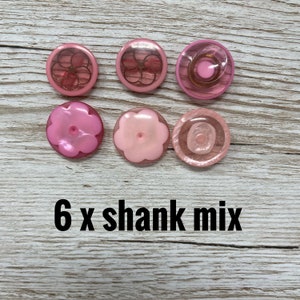 Vintage 1980s Kitsch Pink Buttons, Mixed Packs Retro Plastic Shank ...