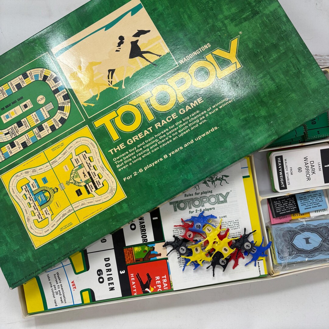 Vintage 1972 Totopoly the Great Race Board Game, Waddingtons Games in ...