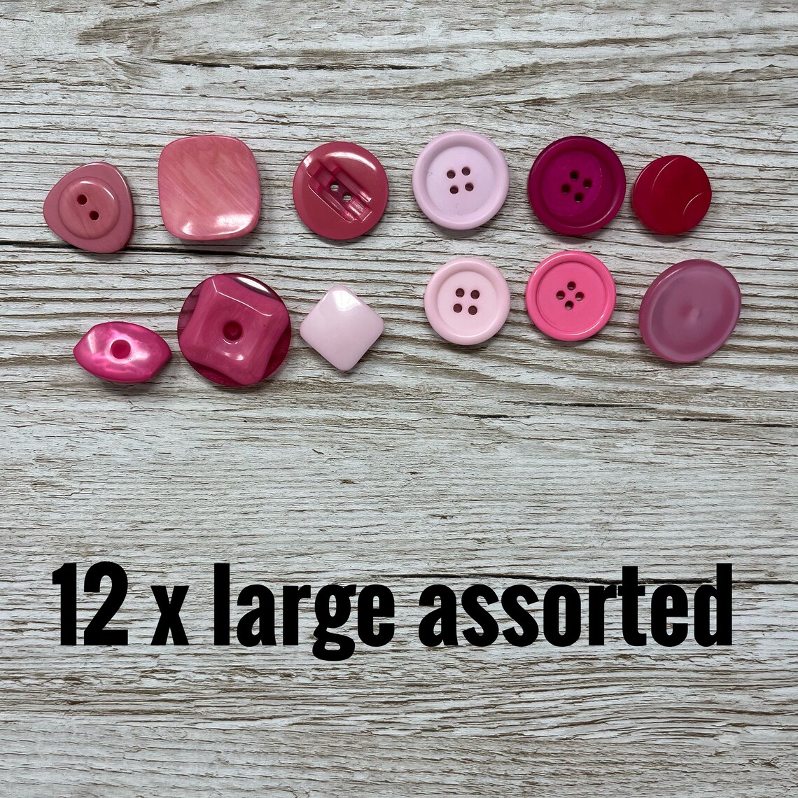 Vintage 1980s Kitsch Pink Buttons, Mixed Packs Retro Plastic Shank ...