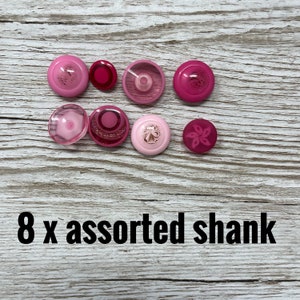 Vintage 1980s Kitsch Pink Buttons, Mixed Packs Retro Plastic Shank ...