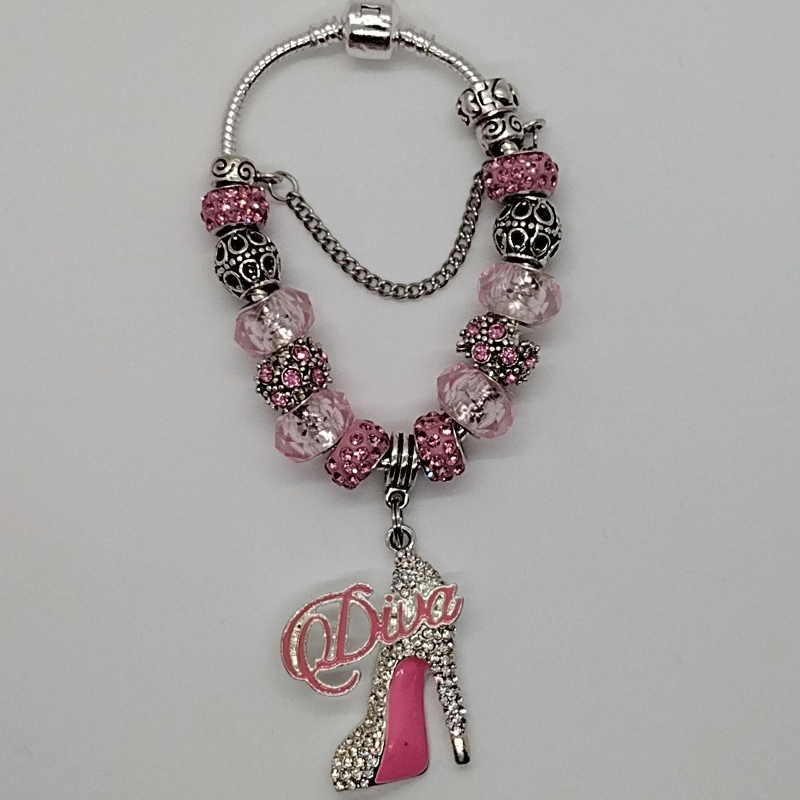 Diva in Pink Charm Bracelet - Etsy