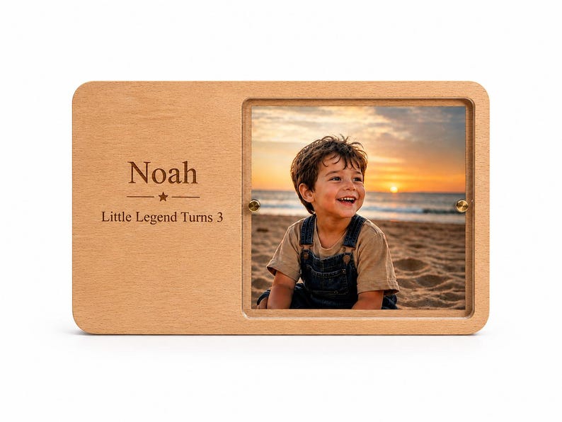 Personalized Wooden Photo Frame, Engraved Keepsake, Baby Nursery Decor ...