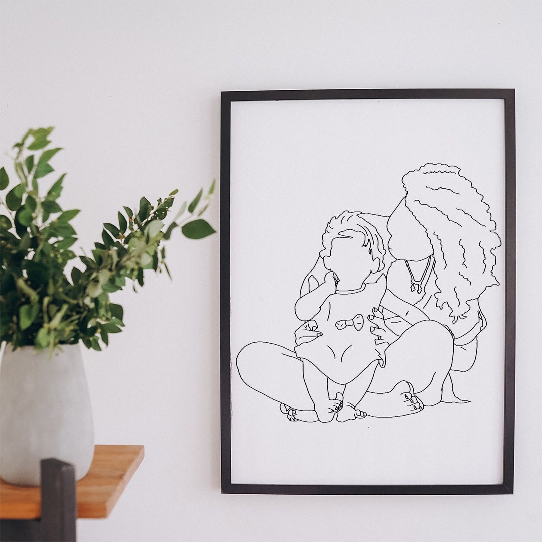 Custom Faceless Portrait Drawing Art, Custom Minimalist Line Art ...