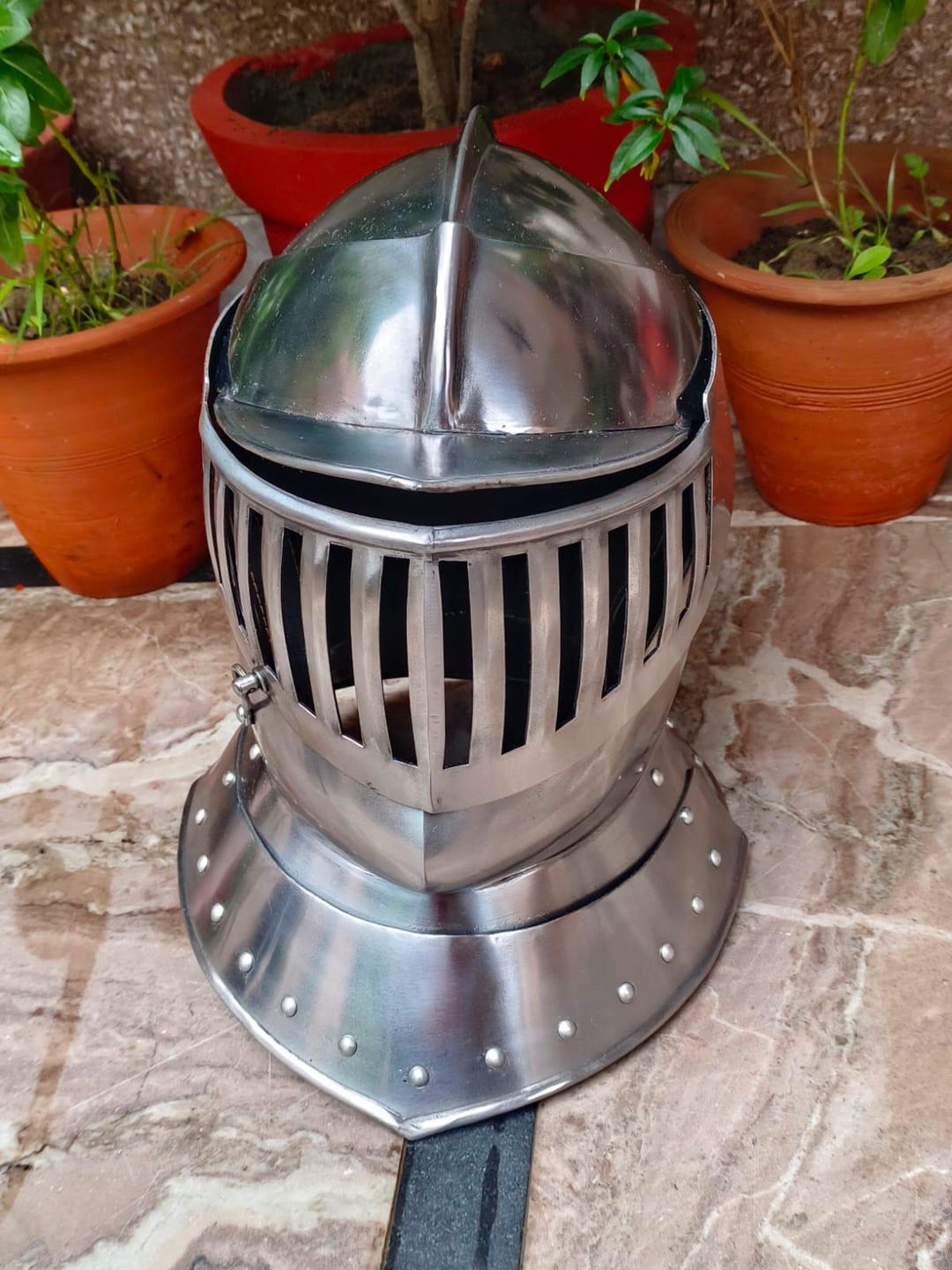 Medieval Knight Steel Helmet: Costume & Display Armor - Etsy