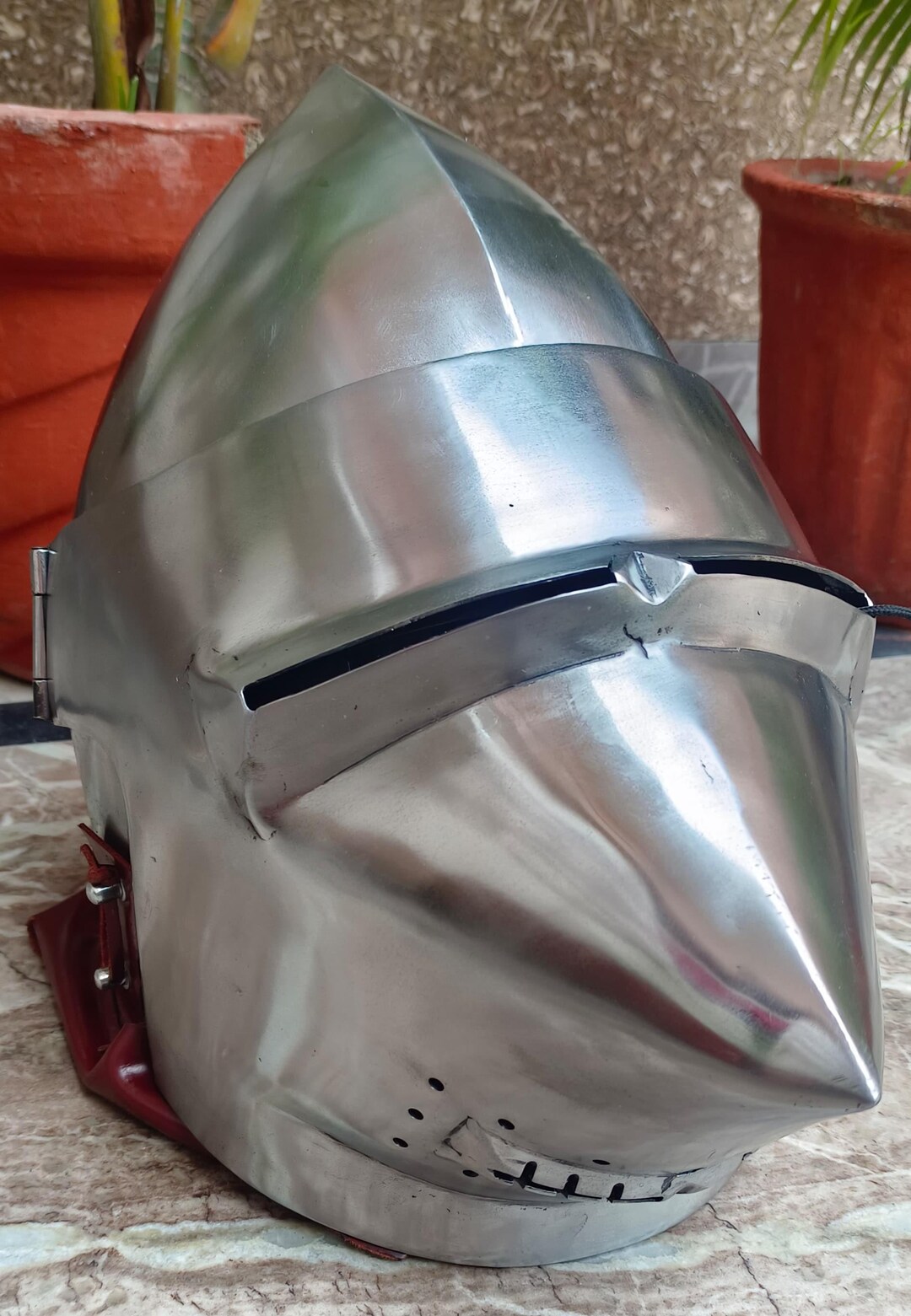 Medieval Pin Face Bascinet | Armor Helmet | 16 Gauge Steel - Etsy