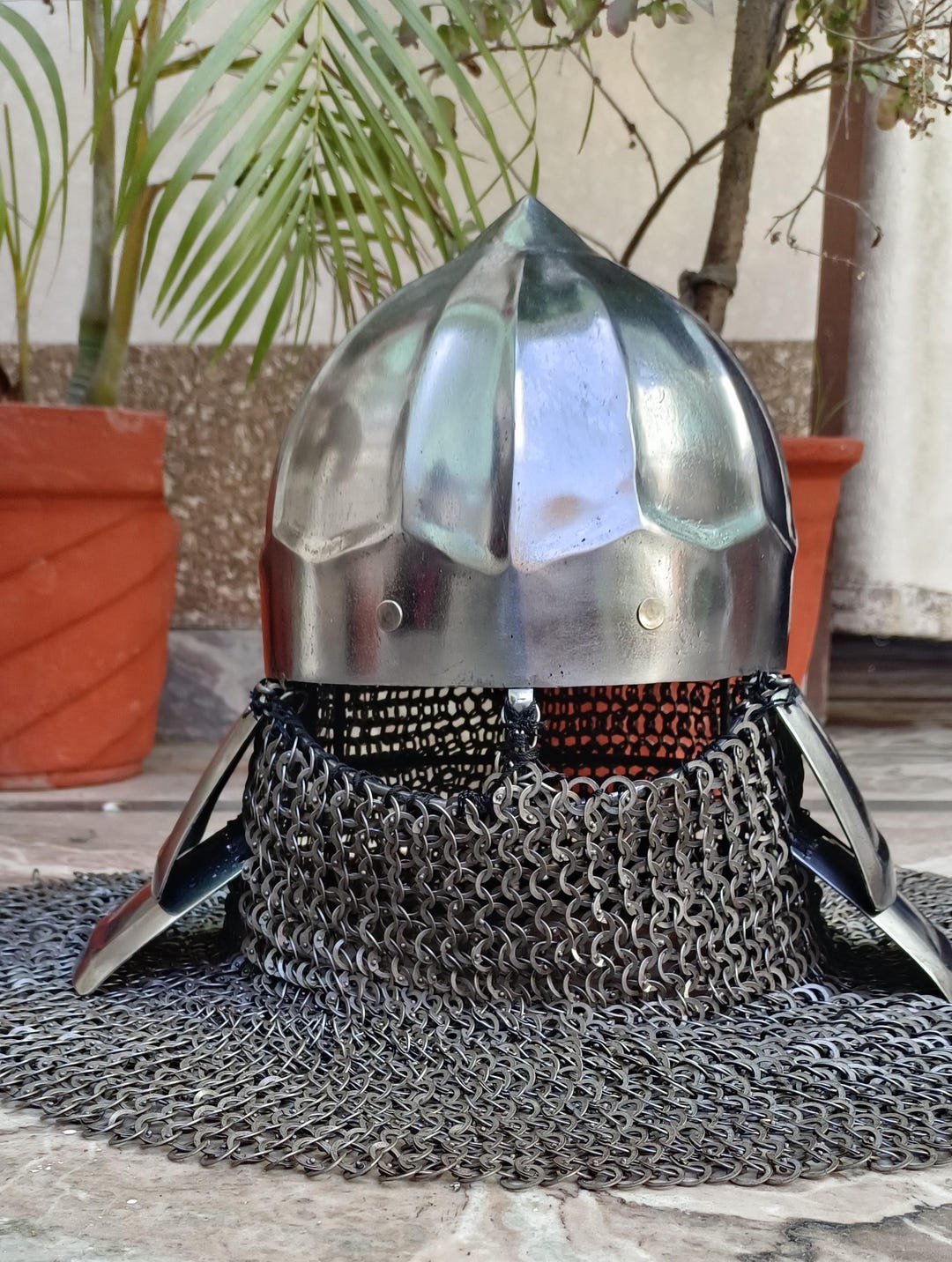 Medieval Armor Helmet |chain Mail Helmet |eastern Style |16 Gage Steel ...