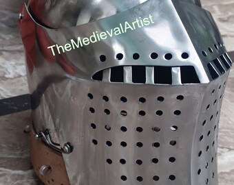 Medieval Knight Helmet Chainmail Helmet Battle-ready Helmet Bascinet Helmet for SCA HMB Combat ...