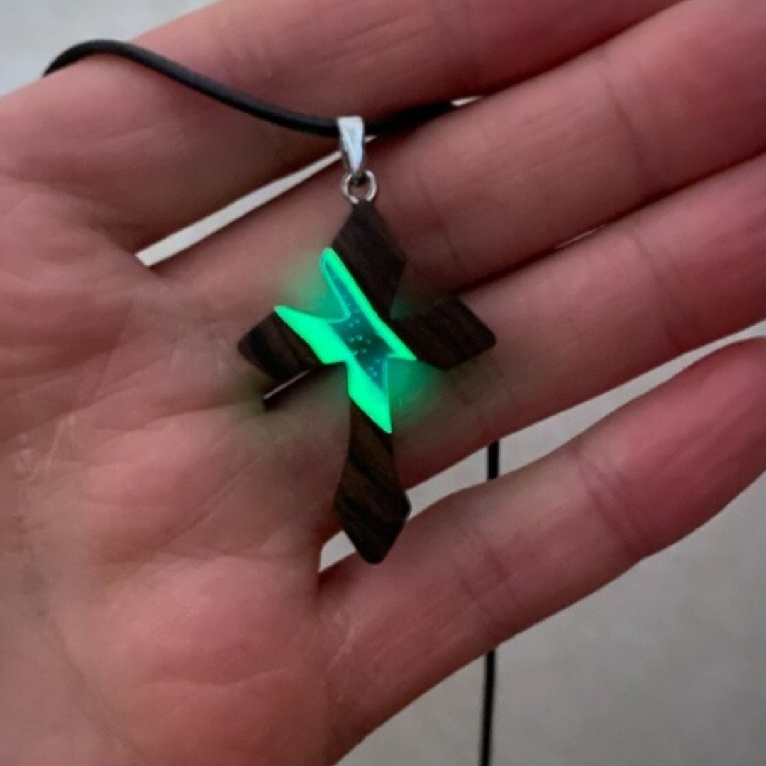 Epoxy Crucifix Pendant, Epoxy Cross Necklace, Wood Resin Cross ...