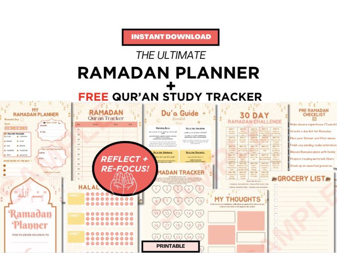 Ramadan Goals Planner, Quran Study Tracker, Digital Islamic Journal ...