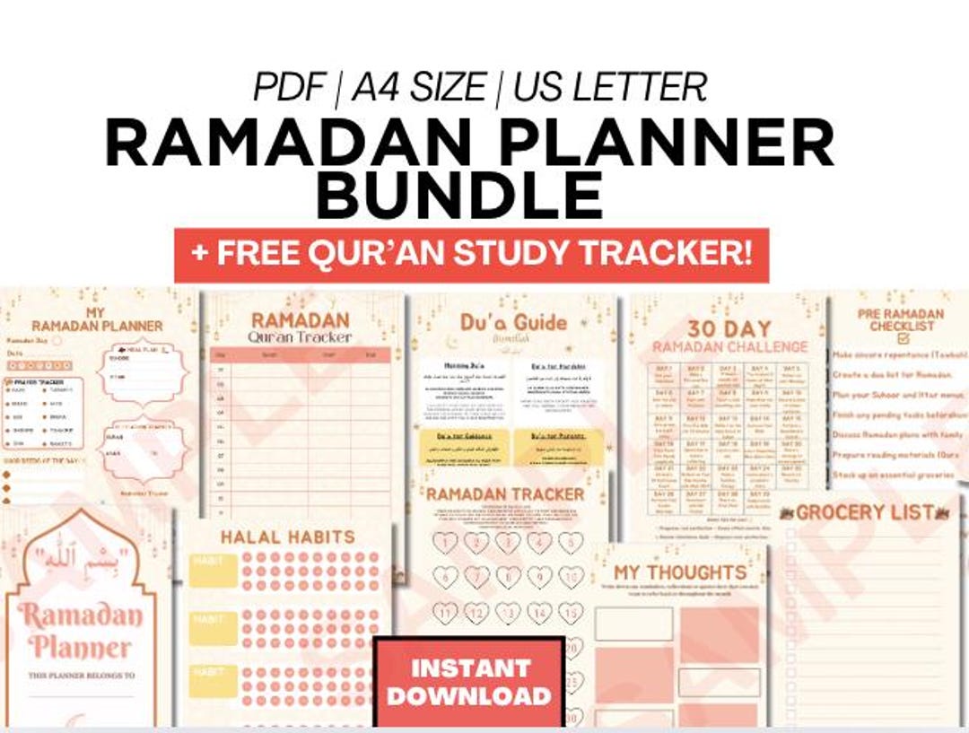 Ramadan Planner, Qur'an Study Tracker - Etsy