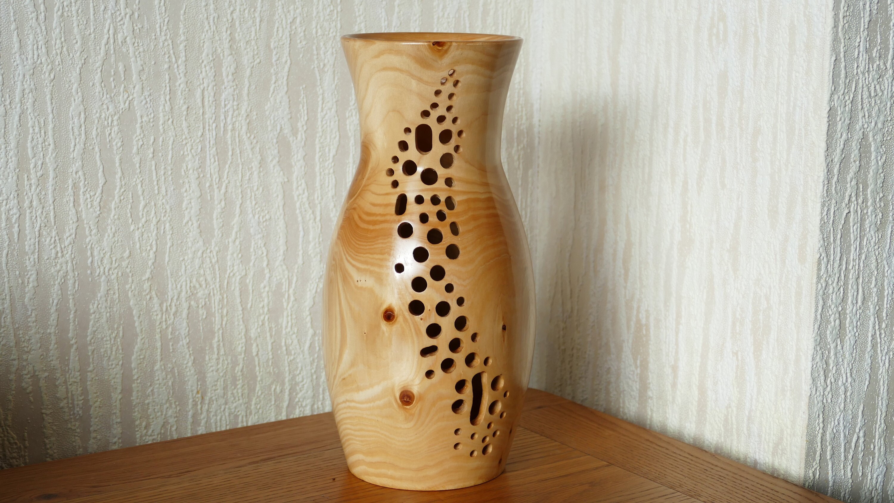 Ornamental Leylandii Vase With Mahogany Base - Wooden Art Handmade by ...
