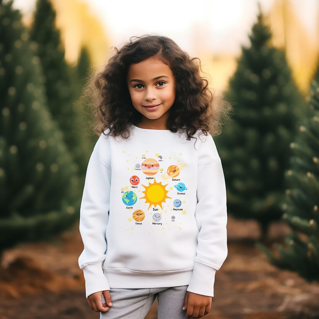 Kids Space Sweatshirt, Planets Shirt, Solar System Shirt, Space Shirt ...