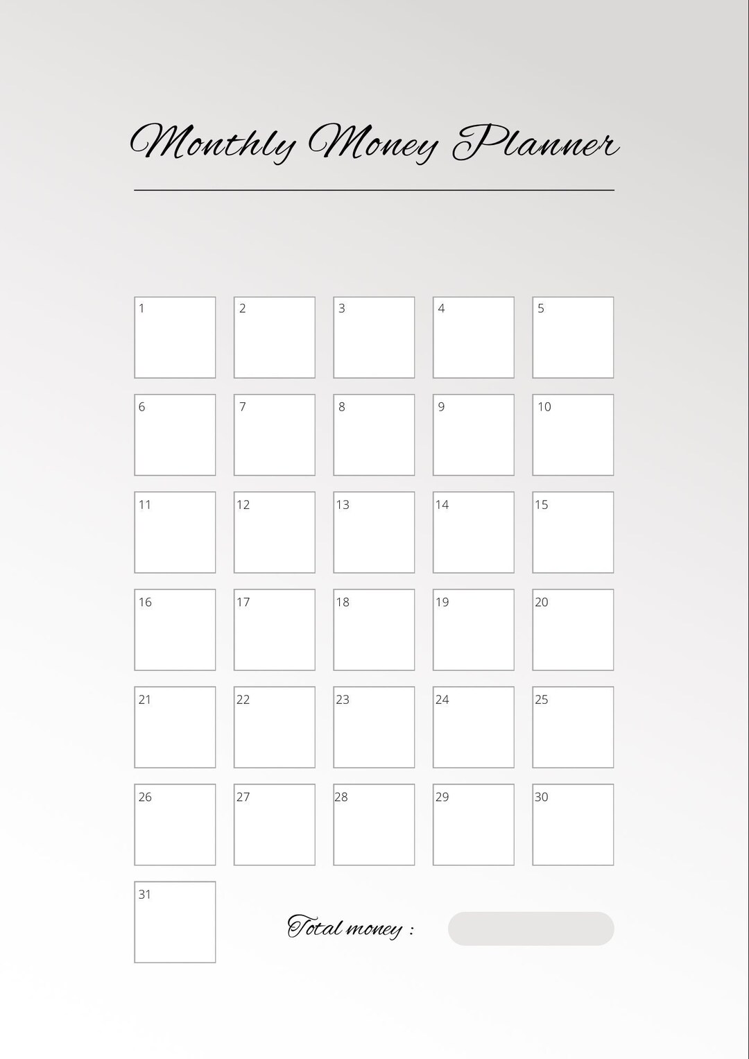Digital Monthly Money Planner / A4 Printable - Etsy