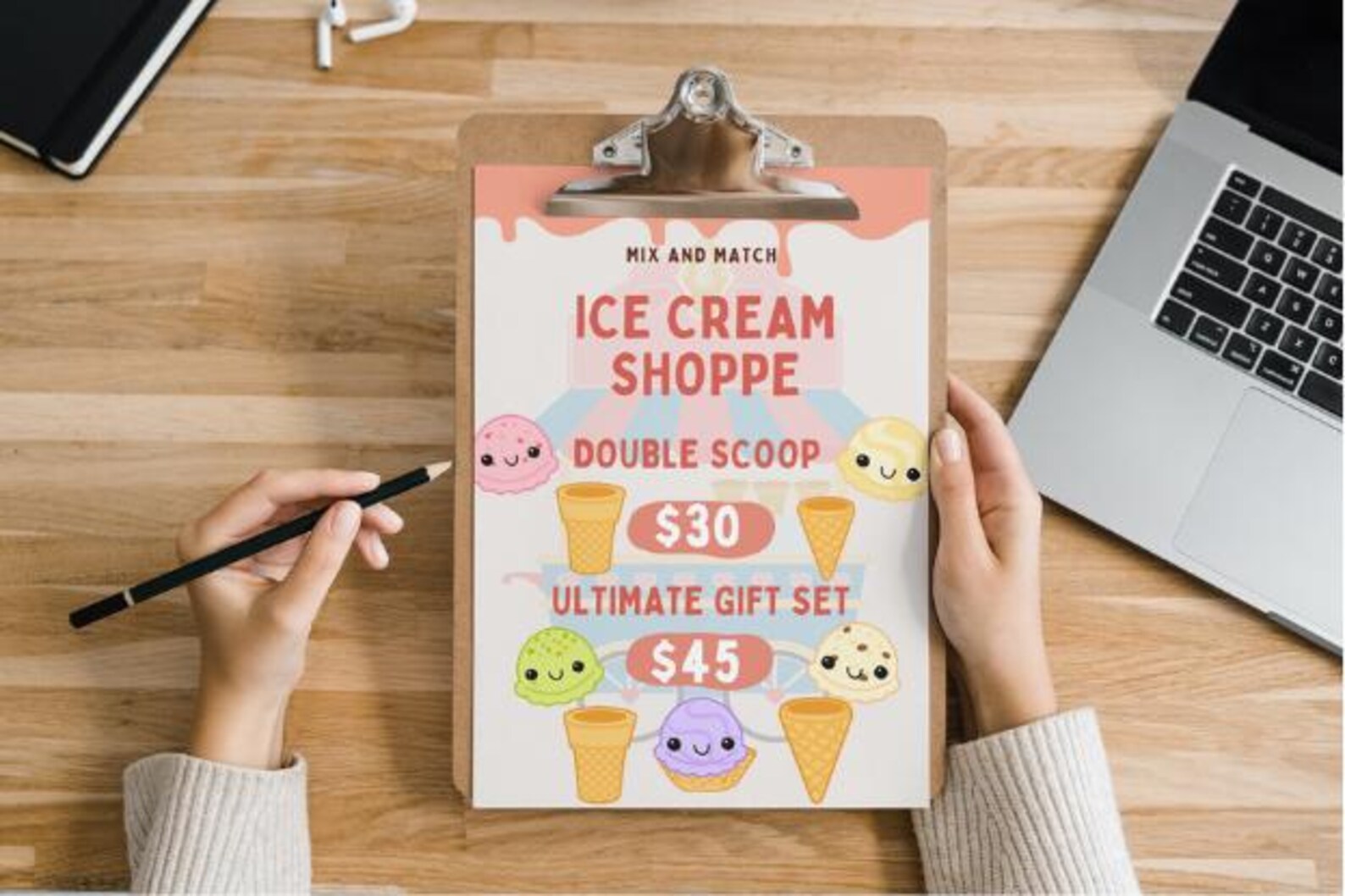 Customizable Canva Templates for Craft Fair Pricing and Ice Cream ...