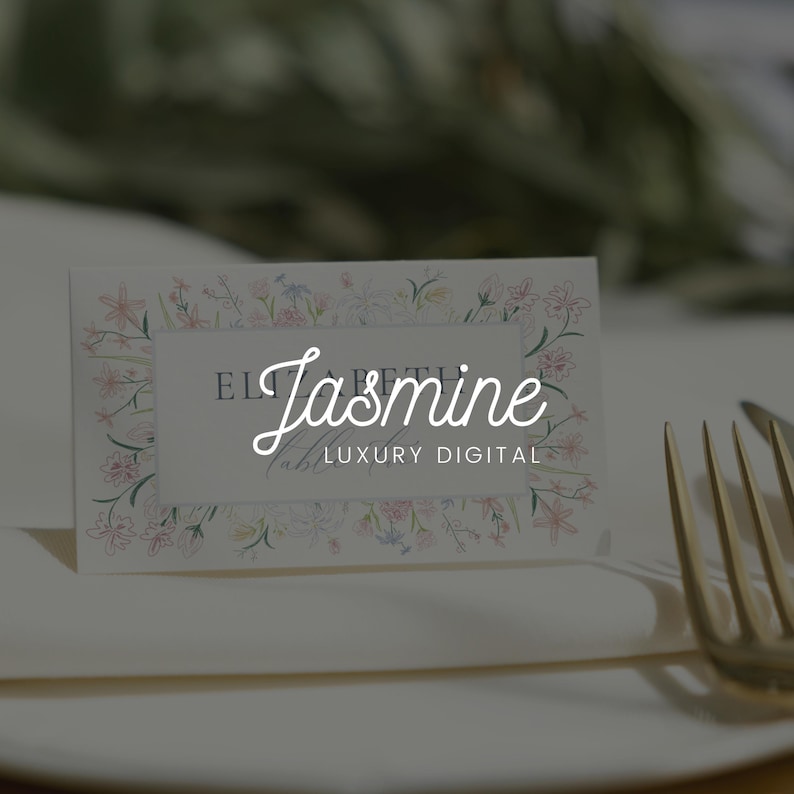 Wildflower Wedding Place Cards: Editable Floral Design for Reception ...