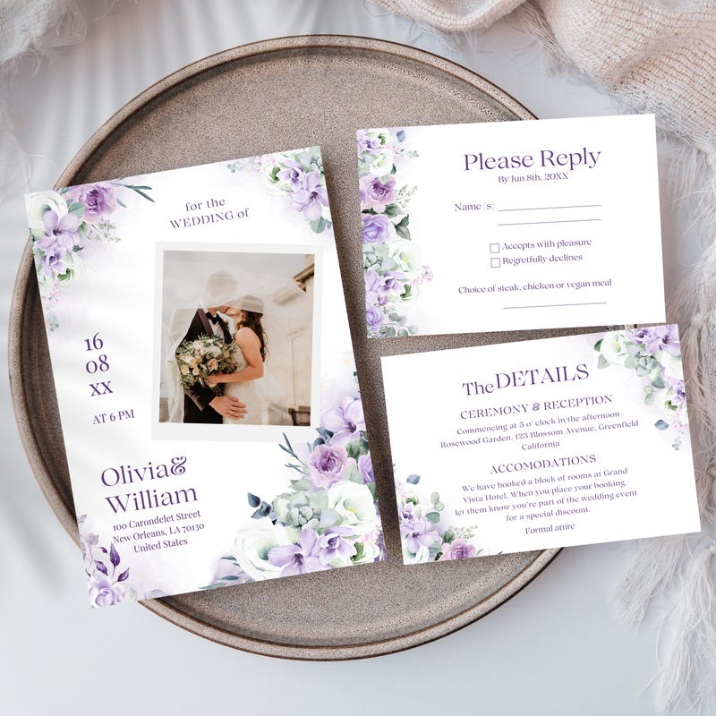 Mauve Wedding Invitation - Etsy