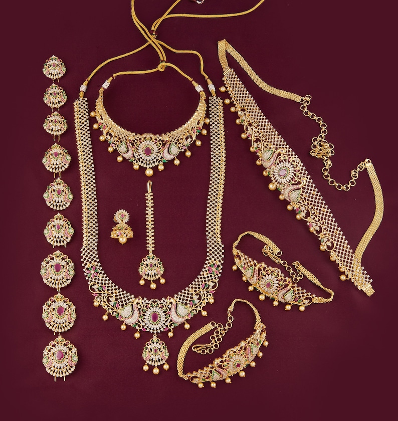Rofarword South Indian Diamond Bridal Jewellery Set /temple Jewelry Set ...