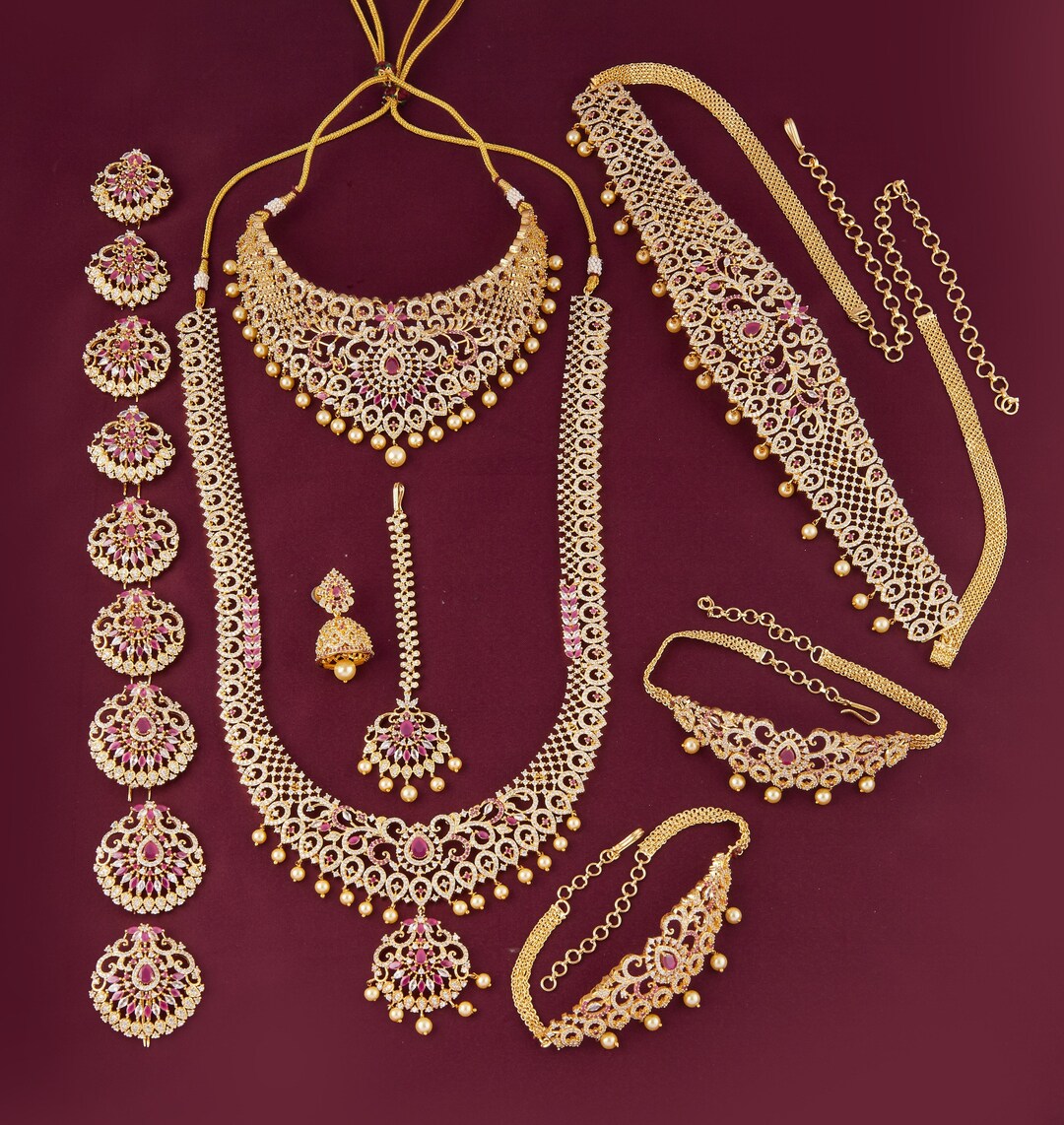 Rofarword South Indian Diamond Bridal Jewellery Set /temple Diamond Set ...