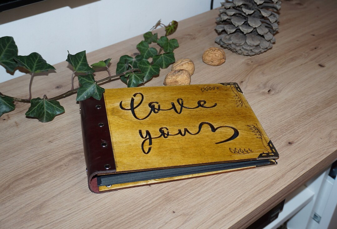 Wood Photo Album, Wooden Memory Book , Eco Friendly Gift, Family Memory ...