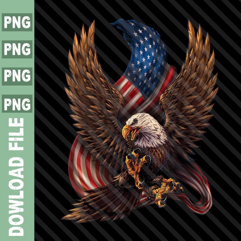 American Flag Eagle Png 4th of July Png Patriots Day - Etsy