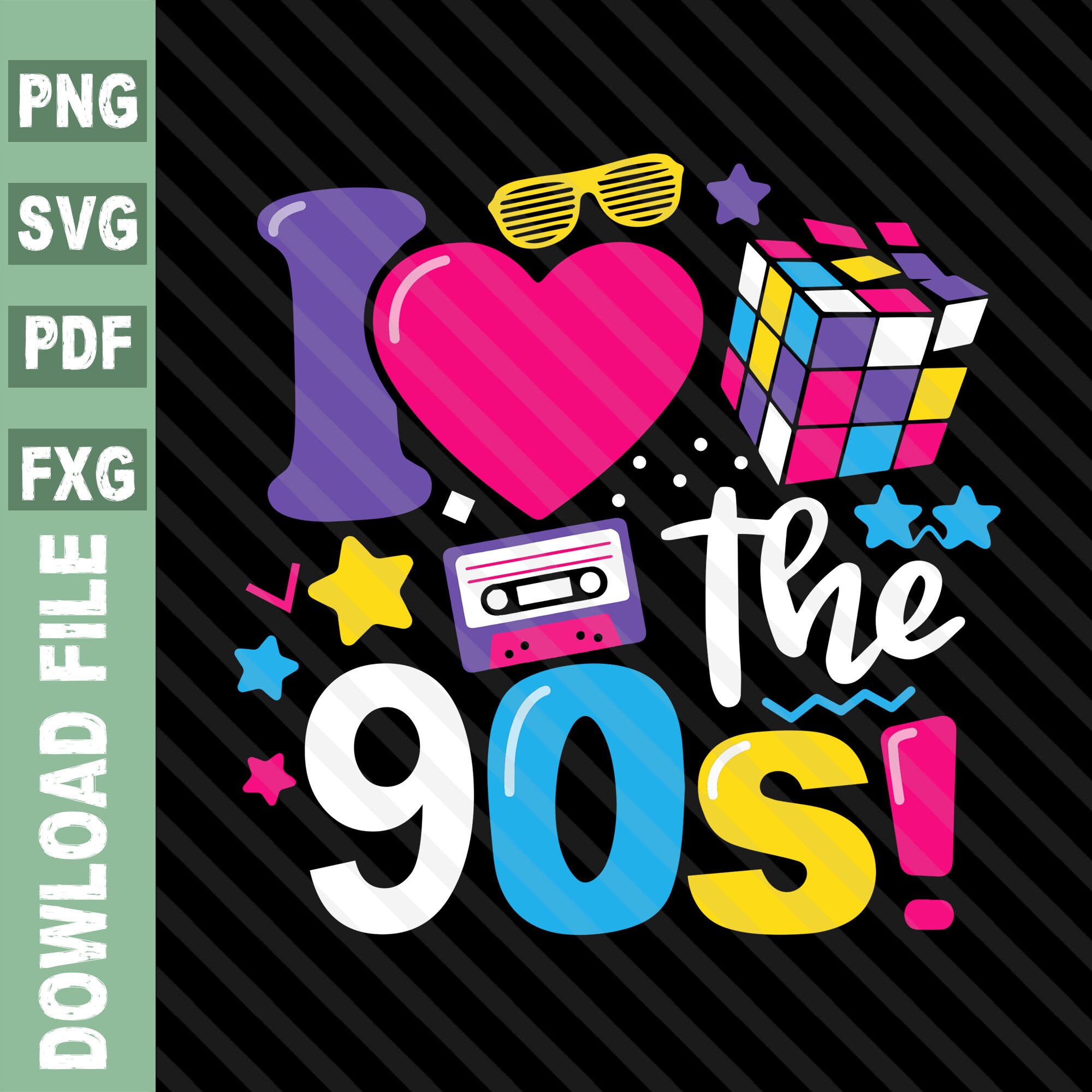 I Love the 90s Svg 90s Retro Svg 90s Party Svg Birthday - Etsy
