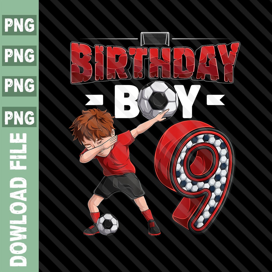 9th Birthday Soccer PNG, Birthday Soccer Dabbing Png, 9 Years Old ...