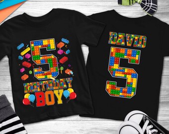 Building Block Birthday Boy Girl Shirt,custom Birthday Buiding Shirt ...