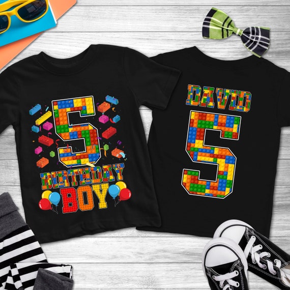 Lego Themed Birthday Shirt Building Block Birthday Shirt Persionalized