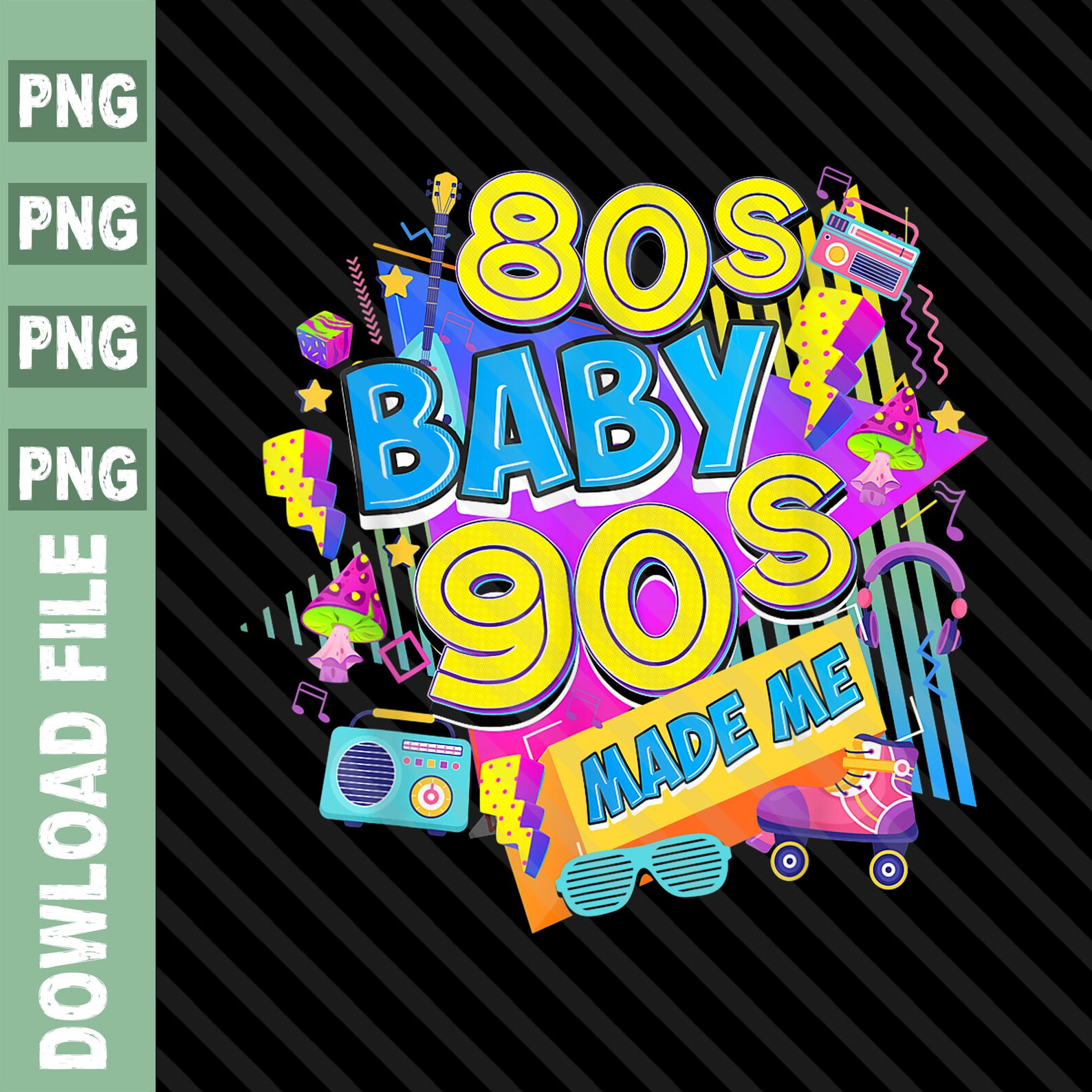 Retro 80s Png, 80s Retro Png, 80s Party Png, Birthday 1980 Png, 90's ...
