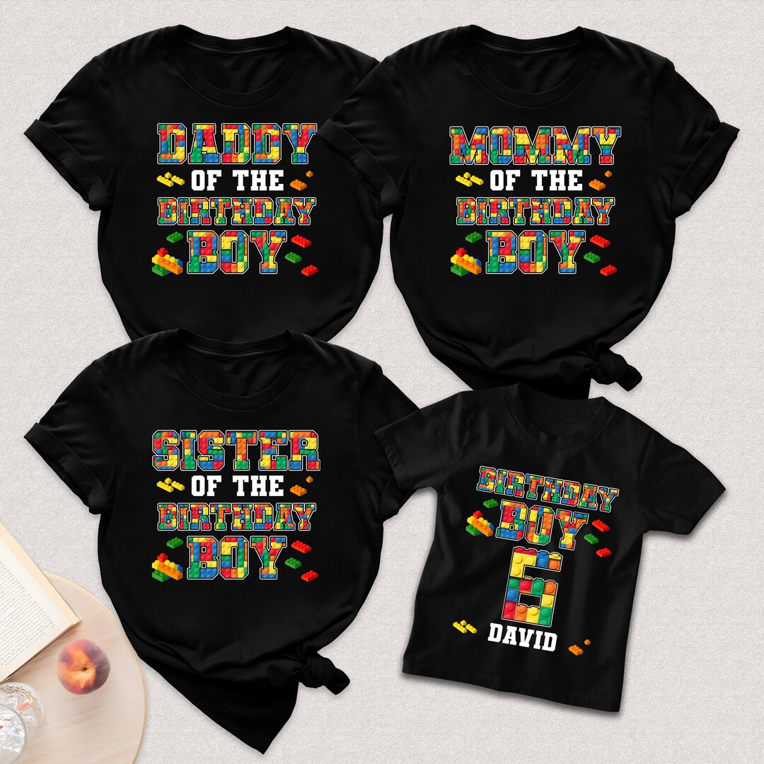 Building Block Birthday Boy Girl Shirt,custom Family Matching Shirt ...