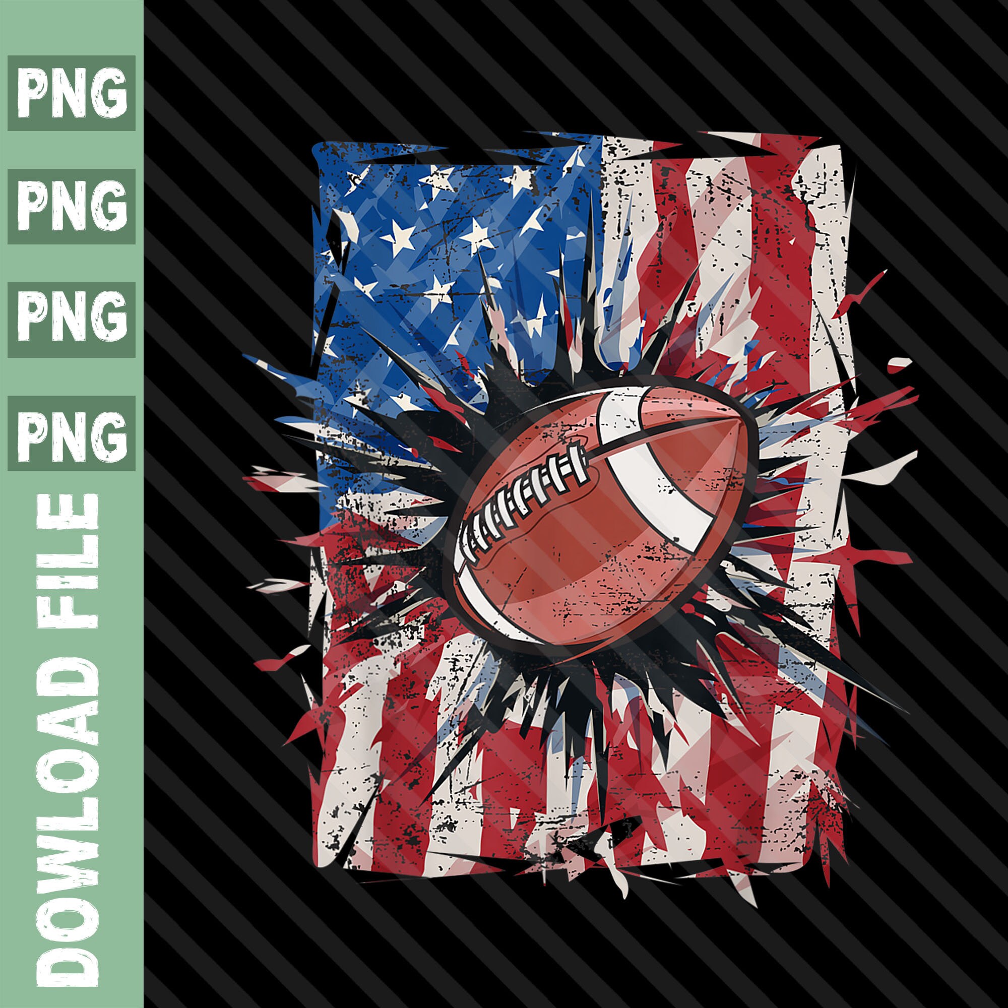American Flag Football Png, 4th of July Png, Patriots Day, Patriotic ...