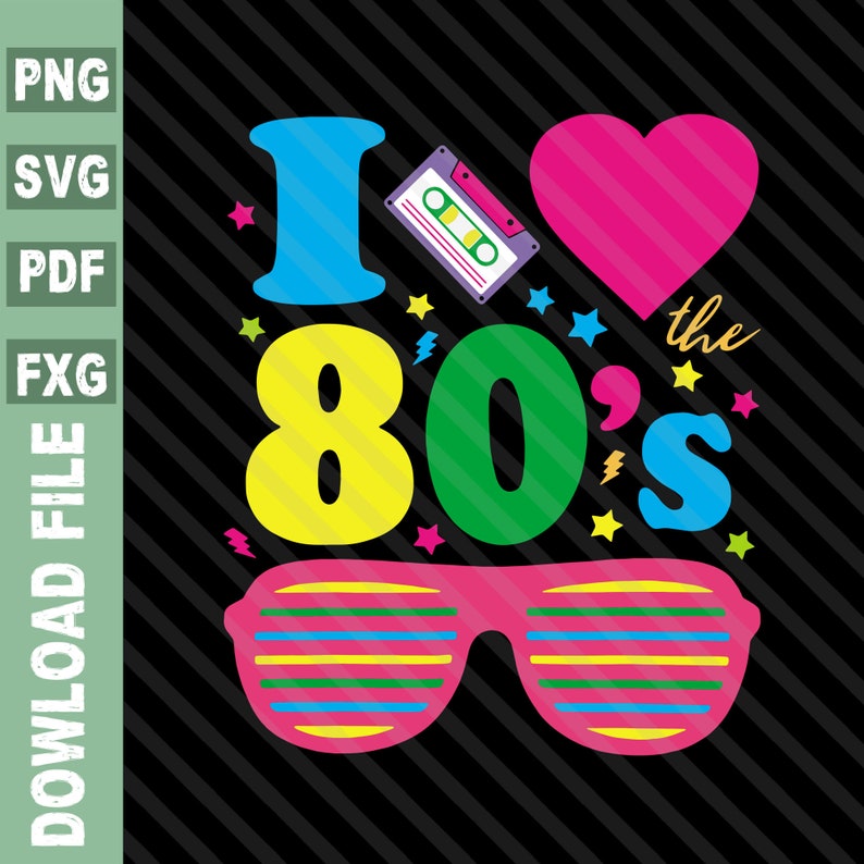 Retro I Love The 80s svg 80's svg 80s Retro svg 80s - Etsy México