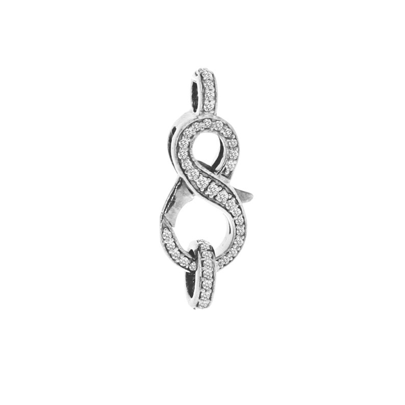 Pave Diamond Spring Lock 925 Sterling Silver Lock Clasp Real Natural ...