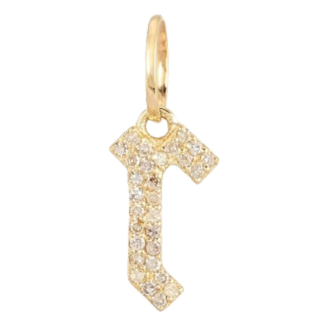 Alphabet Gold Letter, Gold Letter Charm, Pave Diamond Pendant, Diamond ...
