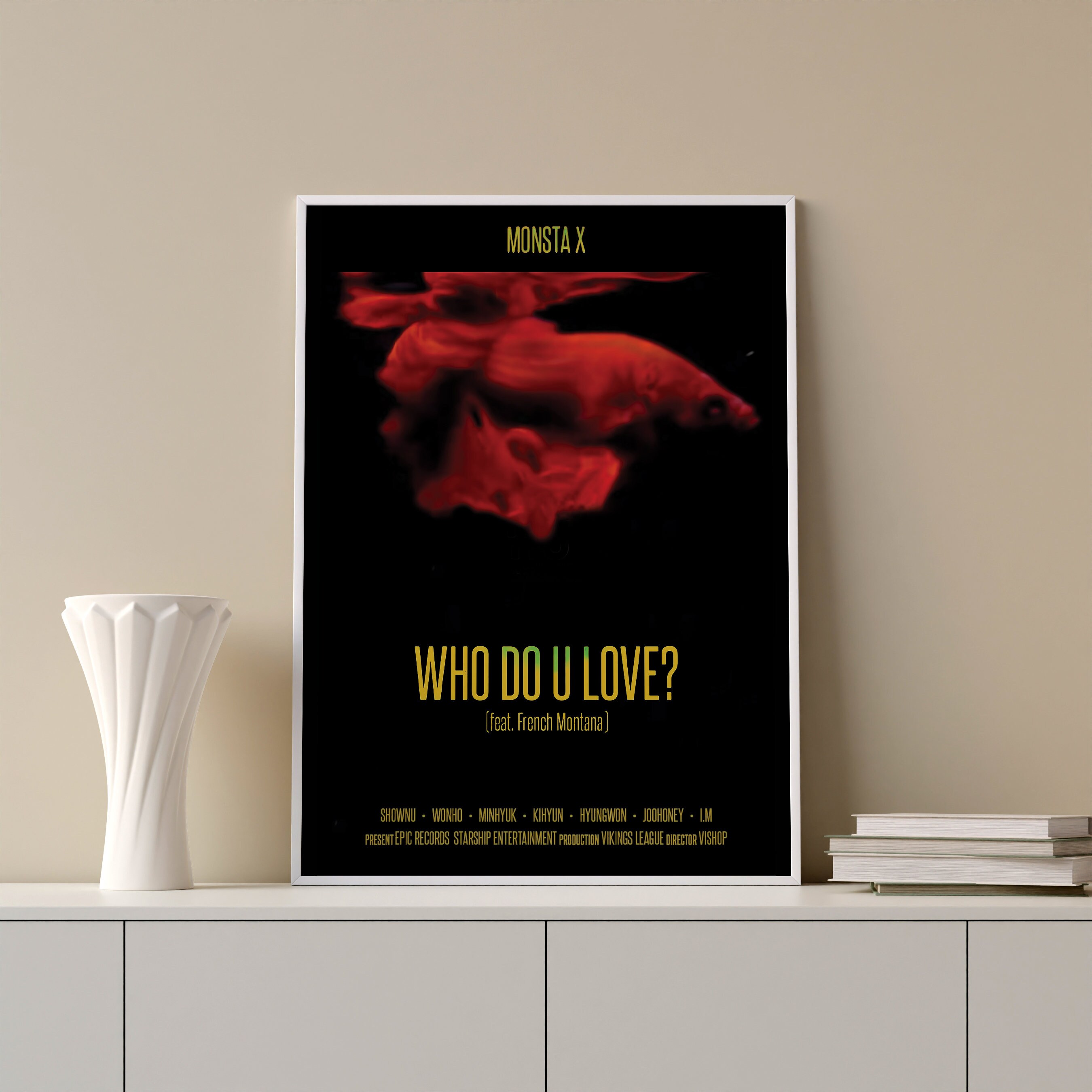Monsta X Print, Who Do U Love Print, Kpop, Type Print, Type Poster ...