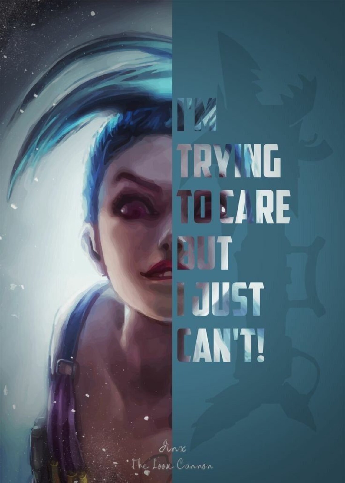Jinx Poster,anime,anime Poster,personalized Gift,twitch Streamer,video ...