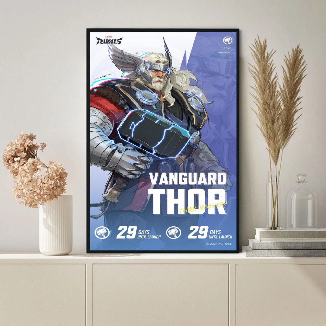 Thor Poster Print, Marvel Rivals Thor Poster, Video Game Poster, Game ...