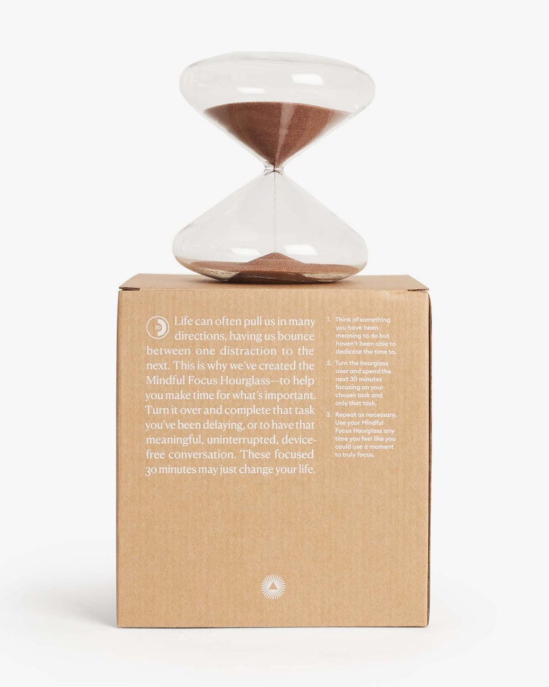 Mindful Focus Hourglass - 30 Minutes - Aesthetic Home Decor, Unique ...