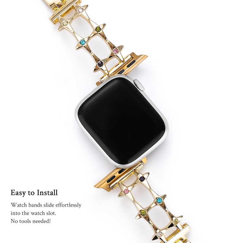 Double Stars Apple Watch Band | Rhinestone Jewelry Bangle - Etsy