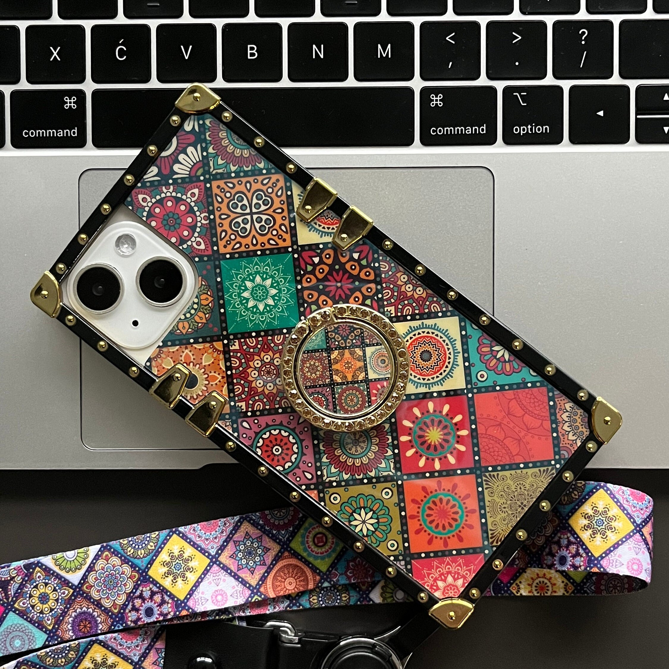 Luxury Blue Light Rhomboid Square Lanyard Women's Stylish - Etsy