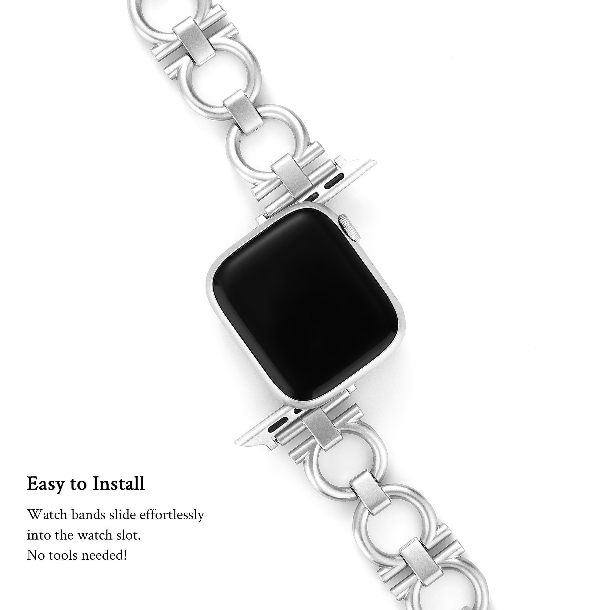 Geometric Chain Apple Watch Band, Metal Bracelet Strap - Etsy