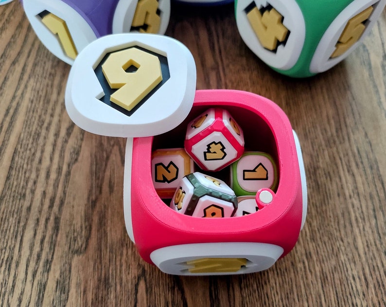 Mario Party Dice Box Dice, Pawns, Tokens Storage for Tabletop or ...