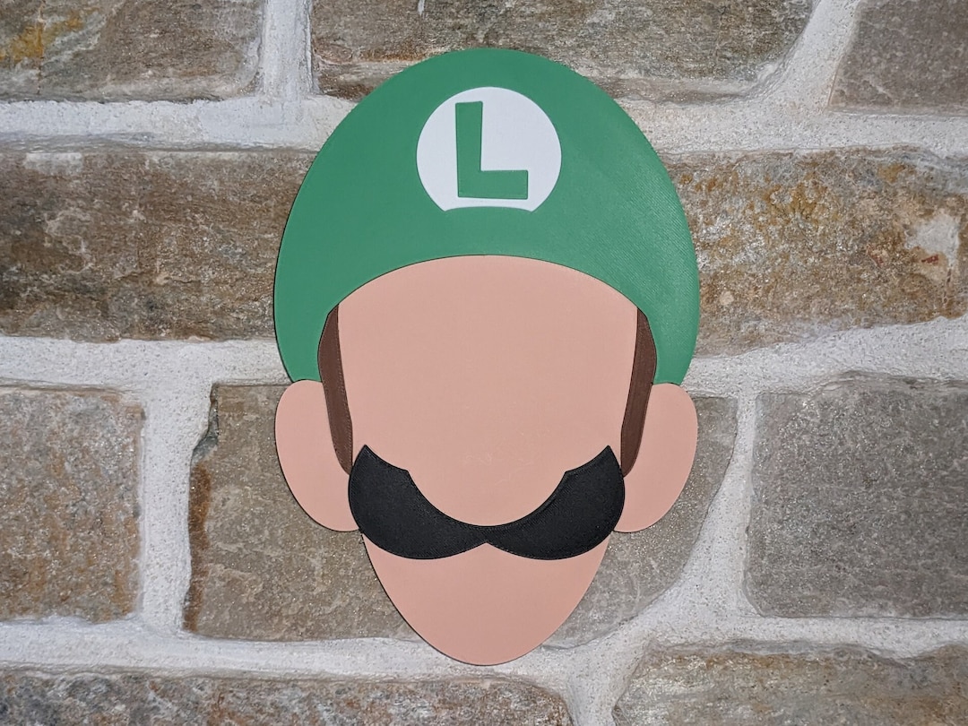 Luigi Face Minimalist Wall Art Decoration From the Super Mario Bros ...