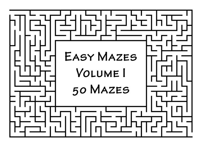 50 Mazes - Easy - Volume 1 - Etsy