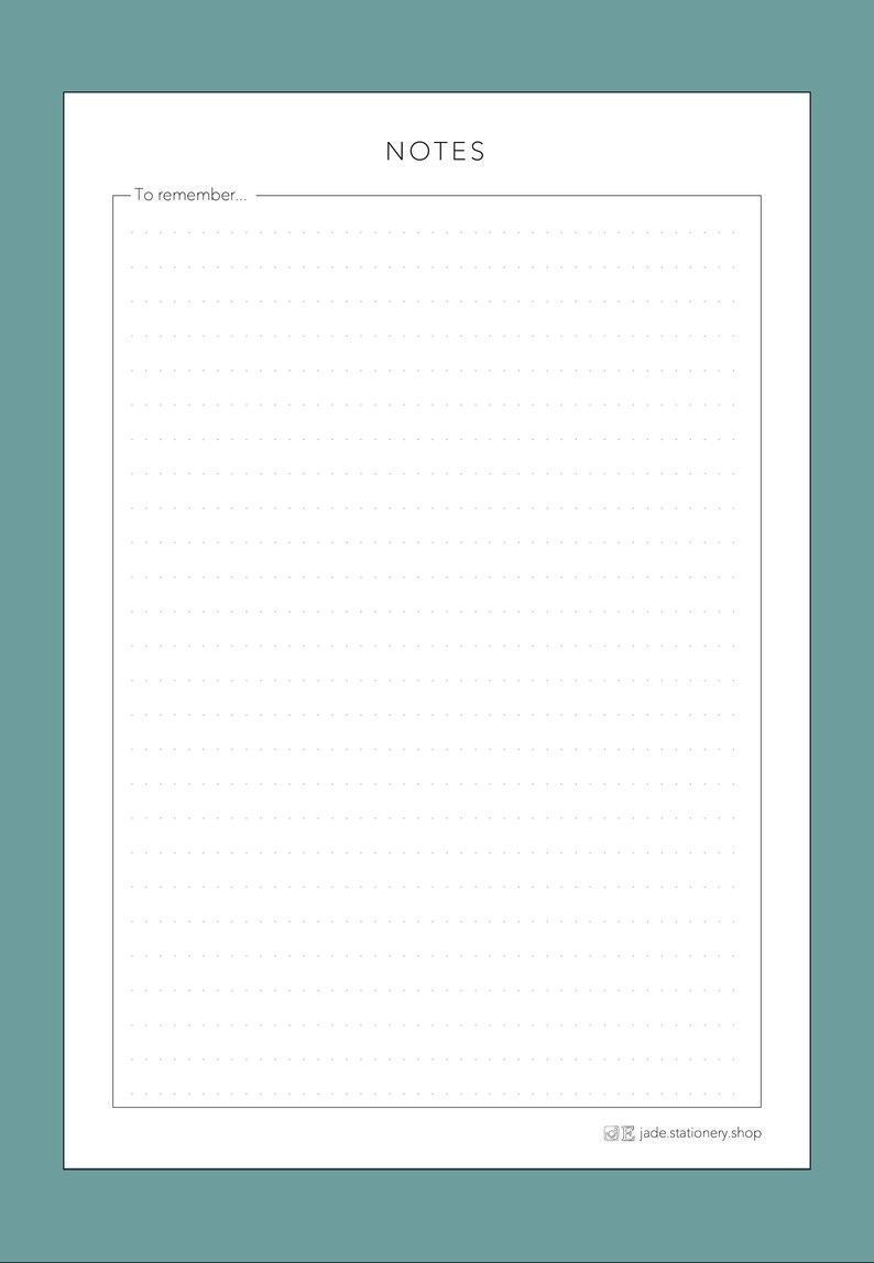 Notes Template Printable Modern Minimalistic PDF - Etsy