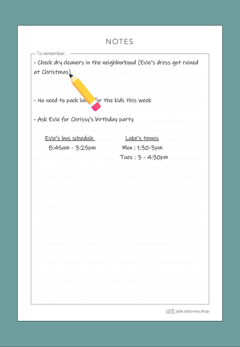 Notes Template | Printable | Modern | Minimalist | Pdfdownload - Etsy
